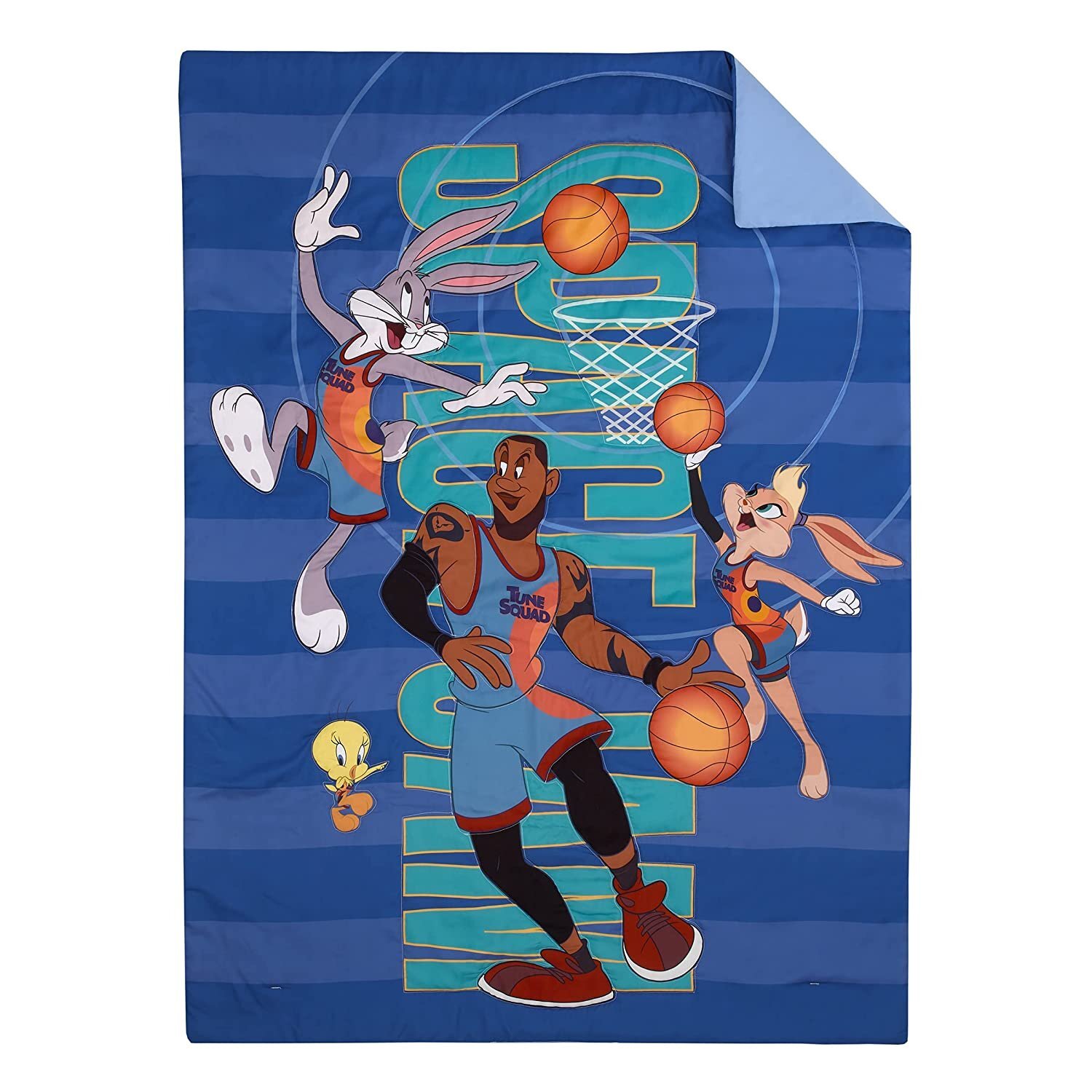 Warner Brothers Space Jam 4 Piece Toddler Bedding Set Blue, Orange and ...