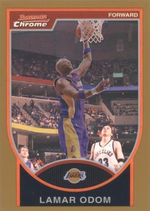2007-08 Bowman Draft Picks & Stars - Chrome Lamar Odom #61 Gold ...