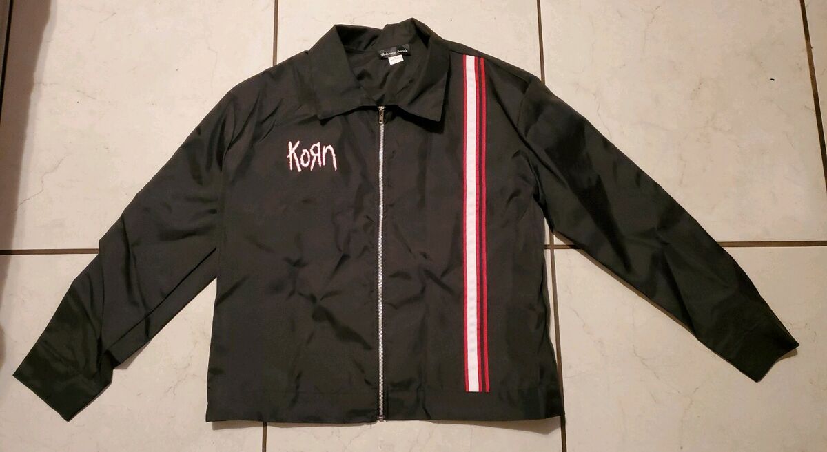 VINTAGE {RARE} 1990's KORN Lightweight Black w/ Stripes Zip VINTAGE {RARE} 1990's KORN Lightweight Black w/ Stripes Zip