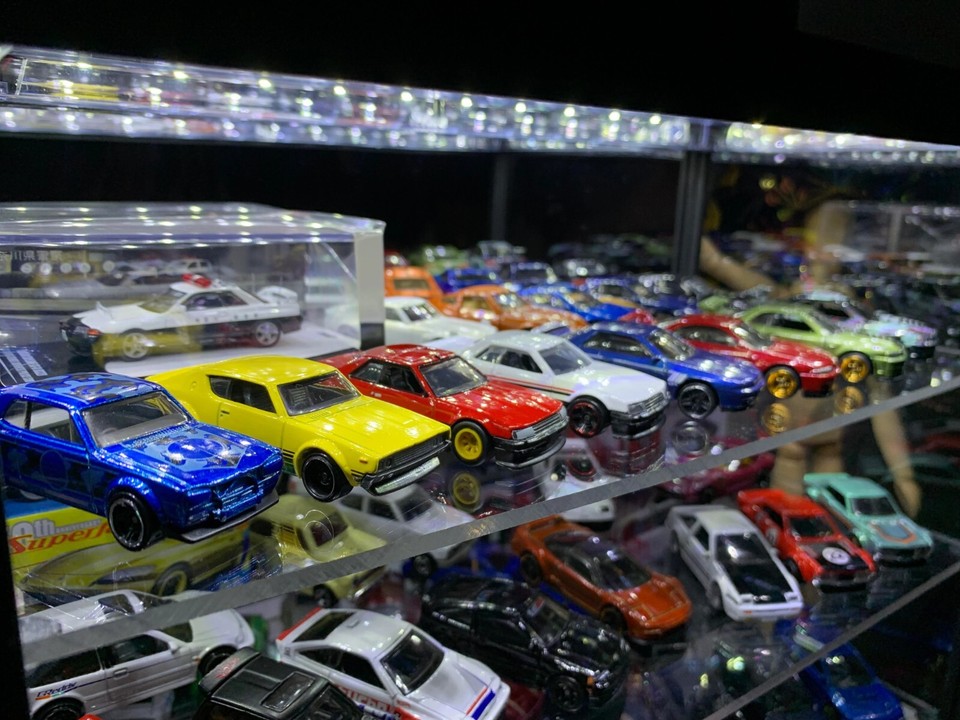 Car Display Case 4 Tier Acrylic LED Light 1/18 Model 1/24 Diecast 1/64 ...