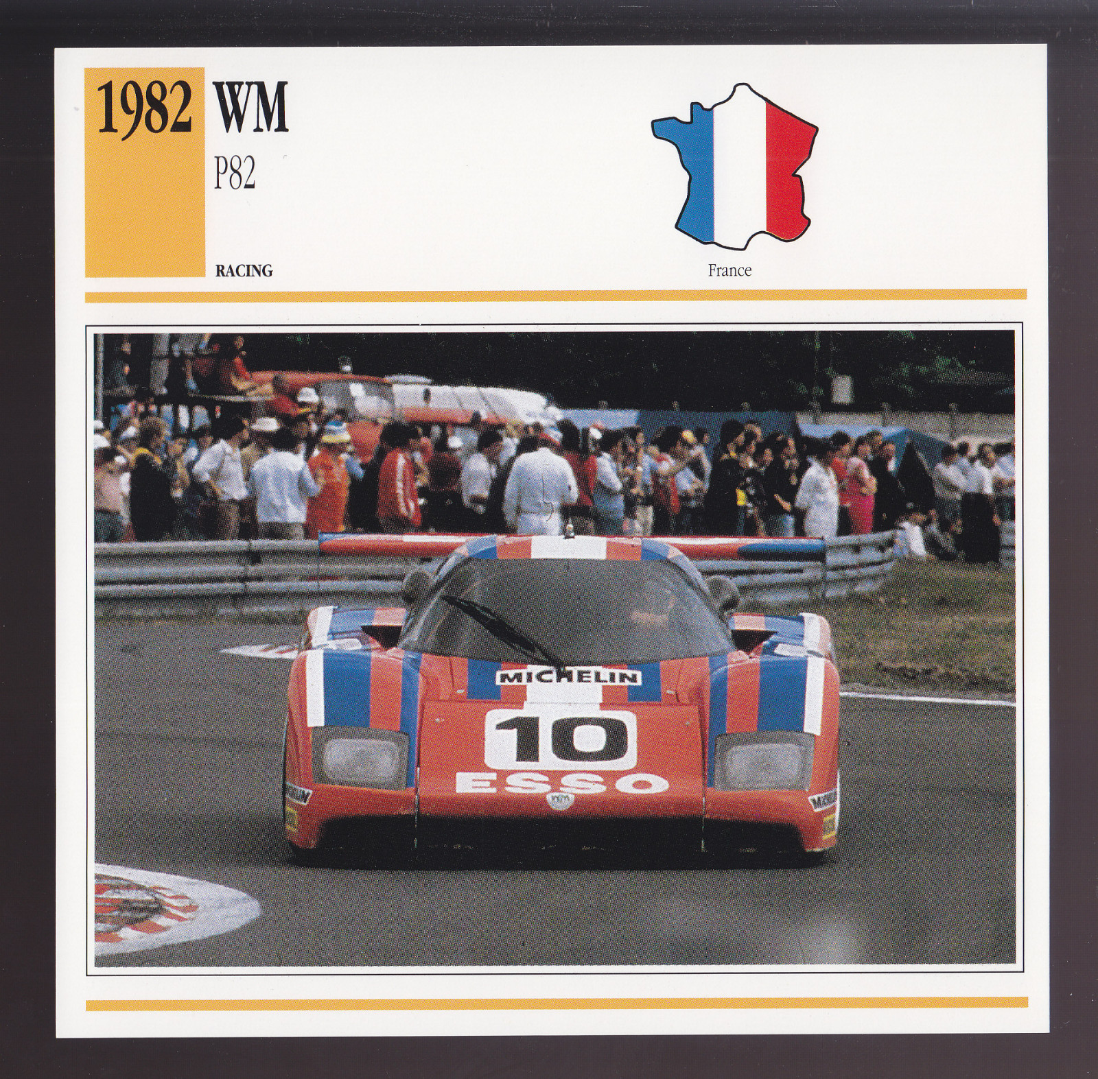 1982 WM P82 (C82) W.M. France Le Mans Race Car Photo Spec Sheet Info ...