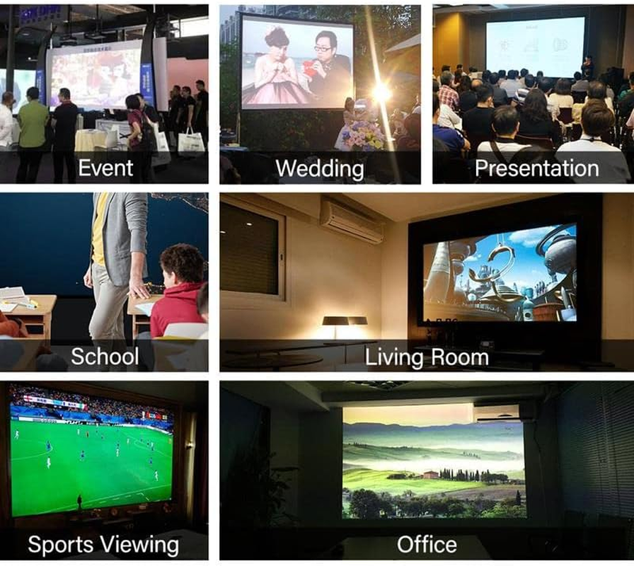 200 Inch Projection Screen Outdoor, Japard 4K Full HD 3D, Front Rear ...