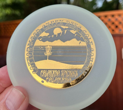 (1990's) Cottonwood Colorado GLOW Gold Champion Mini Disc Golf Innova ...