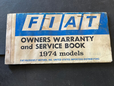 1974 Fiat Owners Warranty & Service Book | eBay