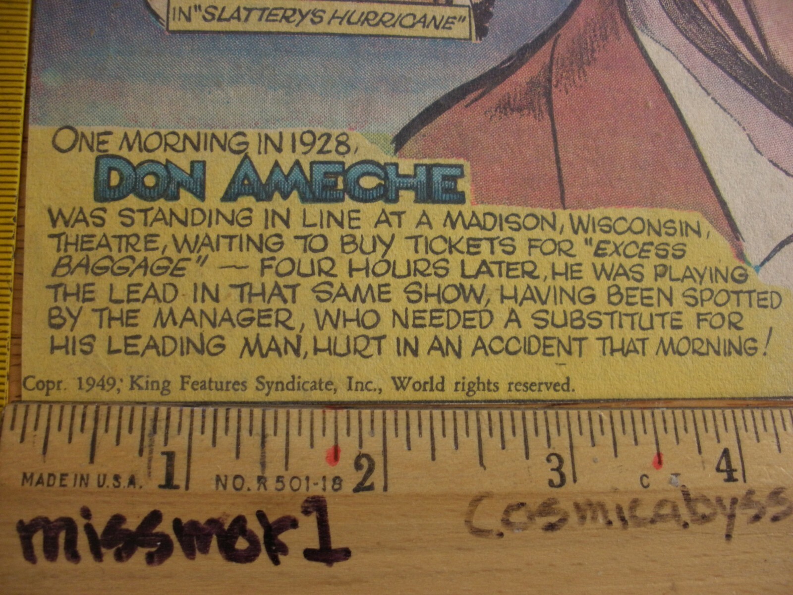 Don Ameche Ray Bolger Grable Seein' Stars Feg Murray 1940s Sunday color ...