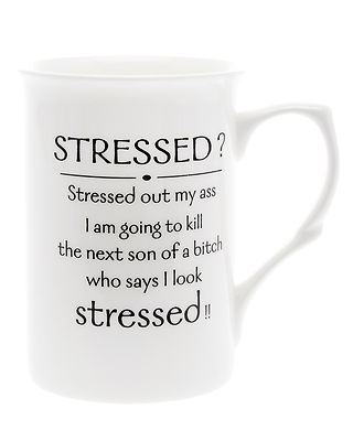 Bone China 'Stressed' Beaker Mug | eBay UK
