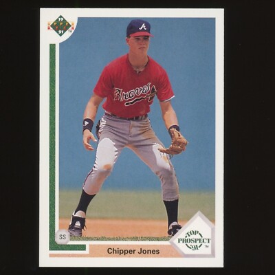 1991 Upper Deck #55 Chipper Jones Top Prospect Rookie RC Atlanta Braves ...