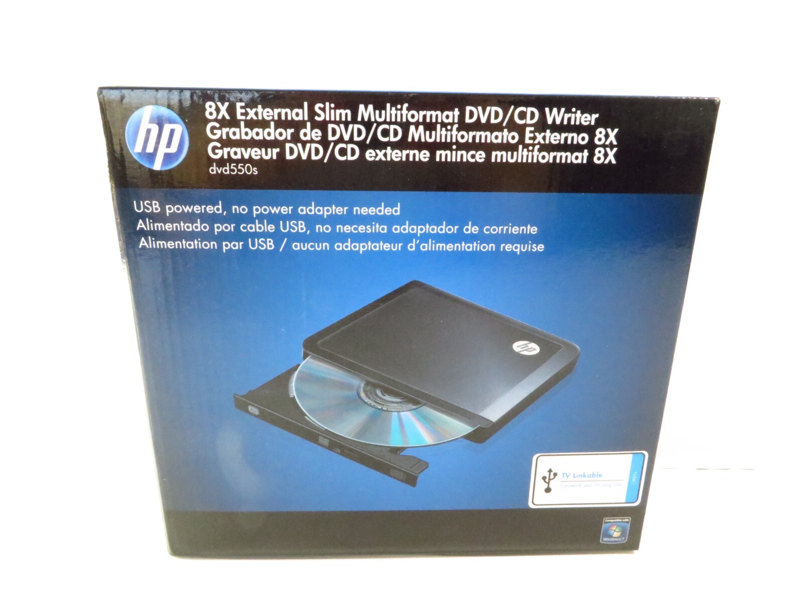 HP DVD550S 8x External Slim Multiformat DVD/CD Writer - NEW SEALED BOX ...