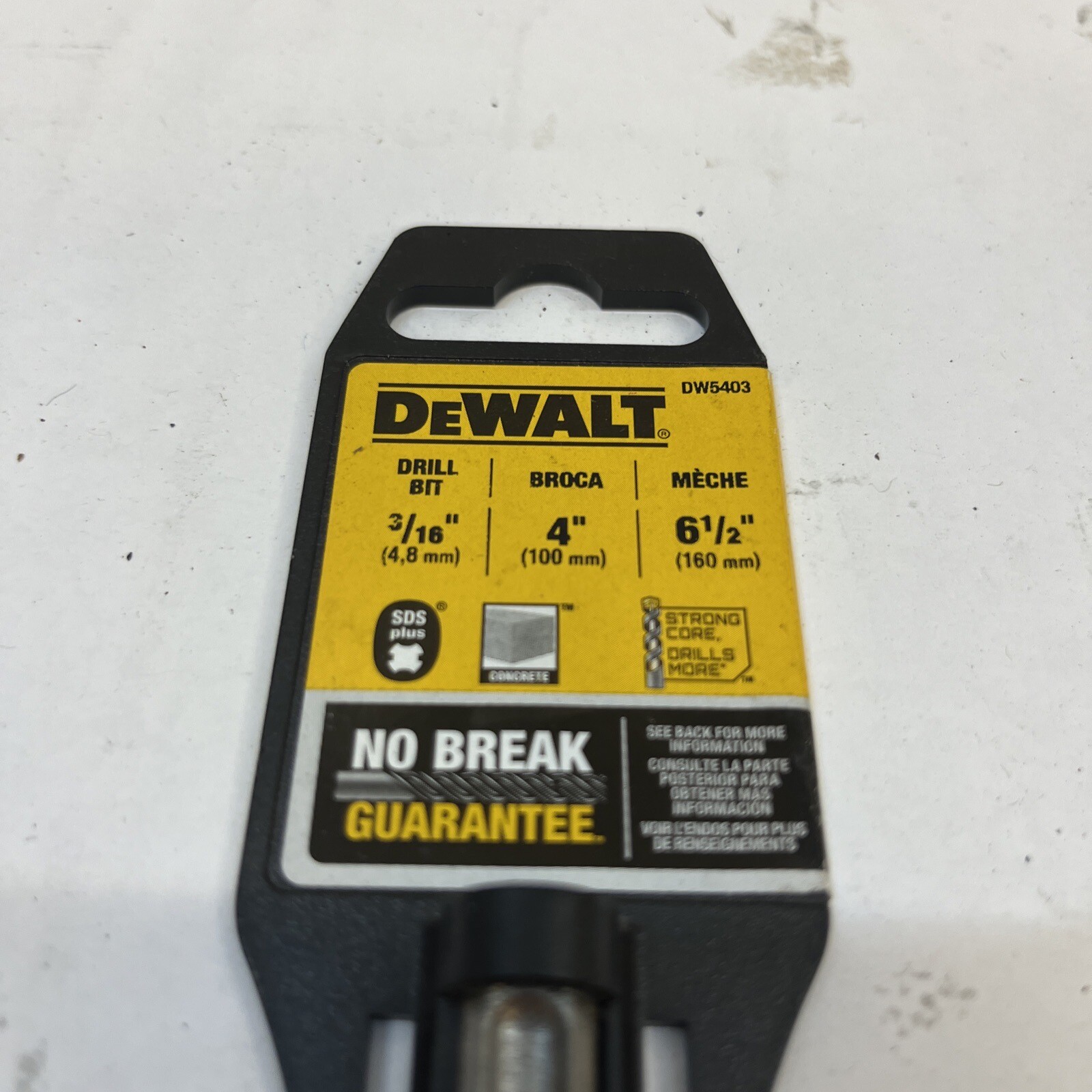 Bit DRL HMR 3/16in 6-1/2in 4fl DEWALT SDS Percussion Bits DW5403 Rock ...