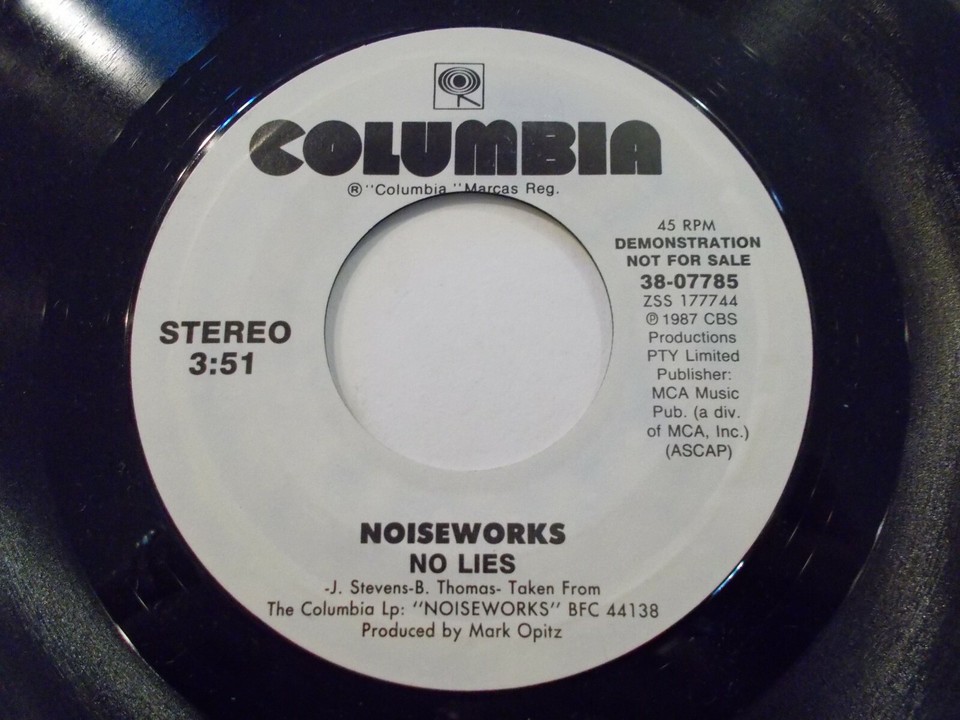 Noiseworks No Lies 45 1987 Columbia Promo Vinyl Record | eBay