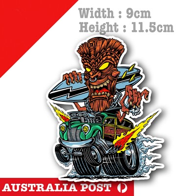 Tiki Masked Hot Rodder , Hot Rod Car , Monster Car Sticker | eBay