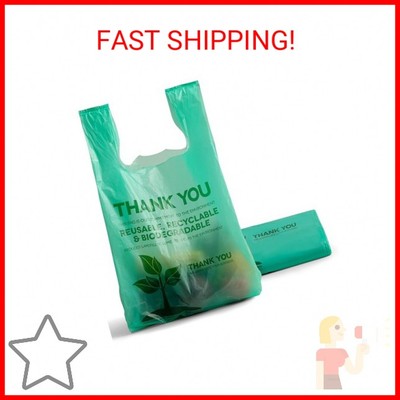 FMP Brands Eco Biodegradable Plastic Grocery Bags - 100 Count with ...