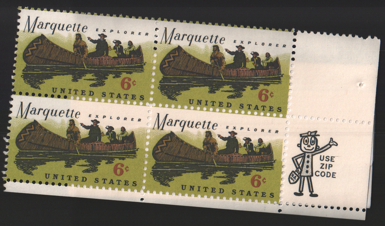 1968 6c Father Marquette Block of Four Scott #1356 ST170 | eBay