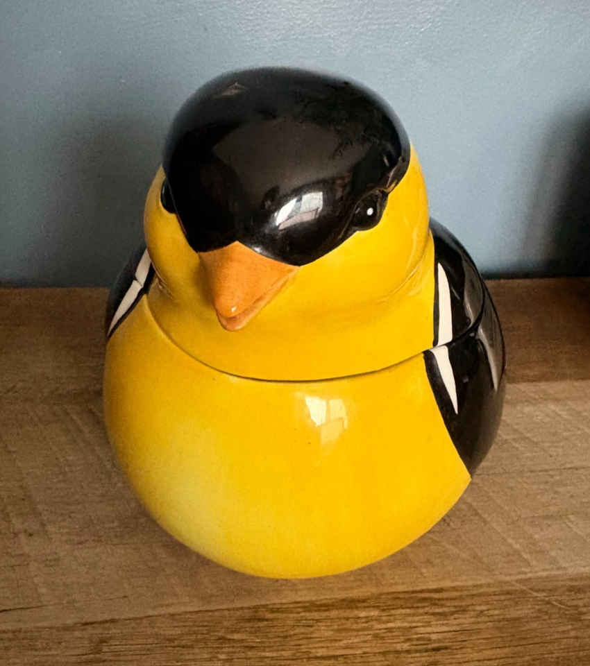 Vintage Ceramic Yellow Finch Bird Cookie Jar or Treat Canister RARE! | eBay