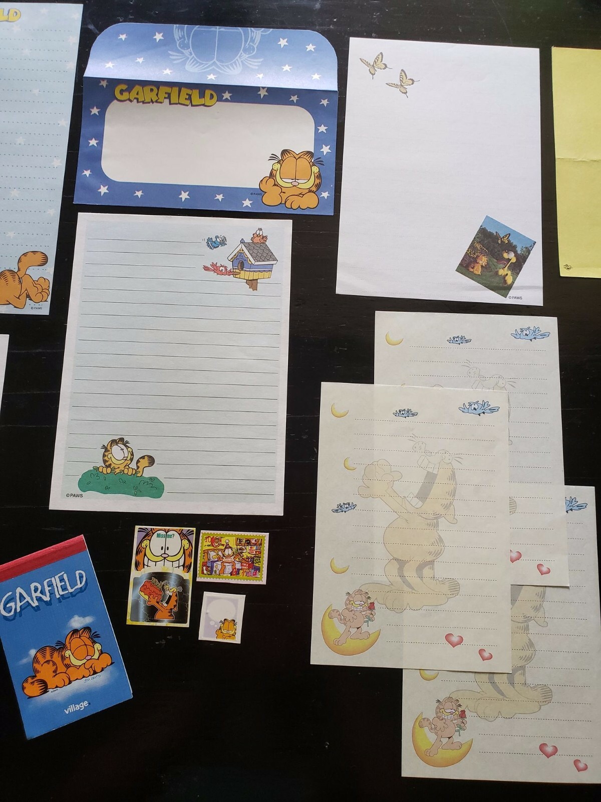 80s 90s MINT VINTAGE GARFIELD STATIONARY sheets stickers lot RARE, Some ...