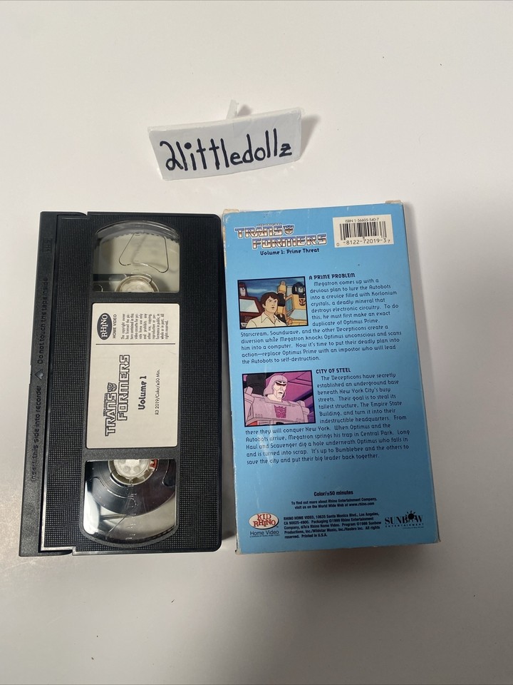 Transformers Volume 1 Prime Threat KID Rhino Home Video VHS 81227201937 ...