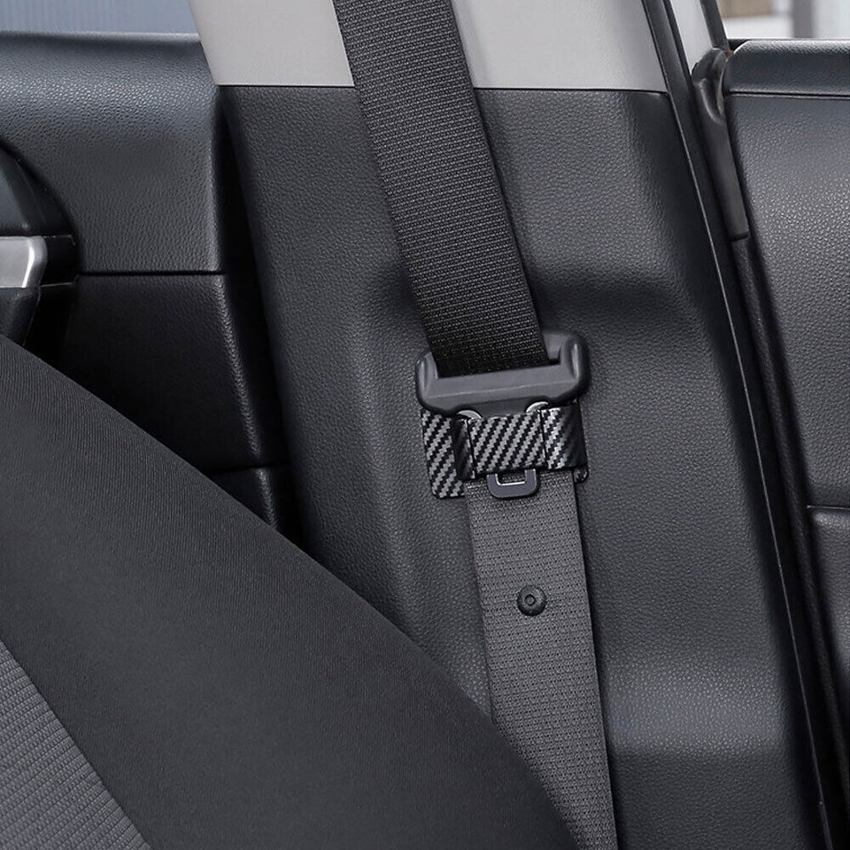 1pc Carbon Fiber Auto Car Seat Belt Stabilizer Limiter Car Interior ...