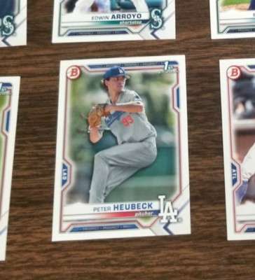 PETER HEUBECK 2021 BOWMAN DRAFT CARD BD-146 LA DODGERS (FIRST ROOKIE ...
