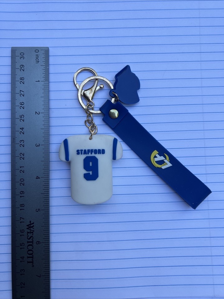 LA Rams Matthew Stafford #9 Rubber & Metal Keychain New! Fast Shipping ...