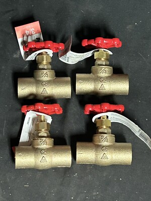 (4) Pro-Line Compression Sweat Stop Valve Cast-Brass 3/4" 105-504NL New ...