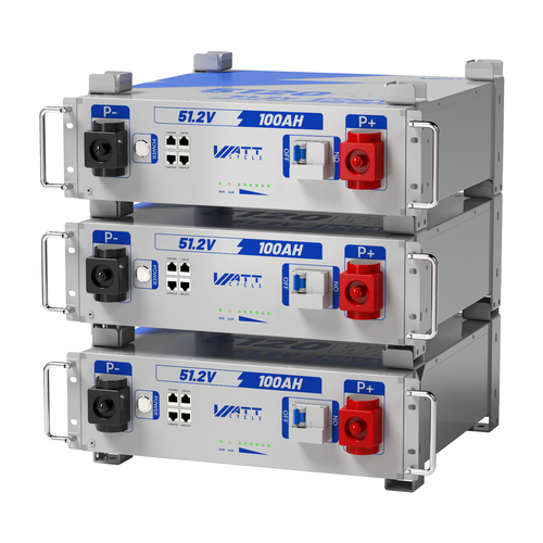 WattCycle 3 Pack 15.36KWh 48V 100Ah Server Rack LiFePO4 Lithium Battery ...