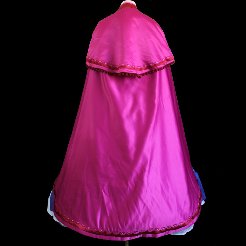 Frozen Anna Cosplay Costume Princess Embroidery Dress Adult Outfit With ...