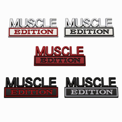 2pc MUSCLE EDITION Emblems 3D Badge Nameplate Car Truck SUV (red chrome ...