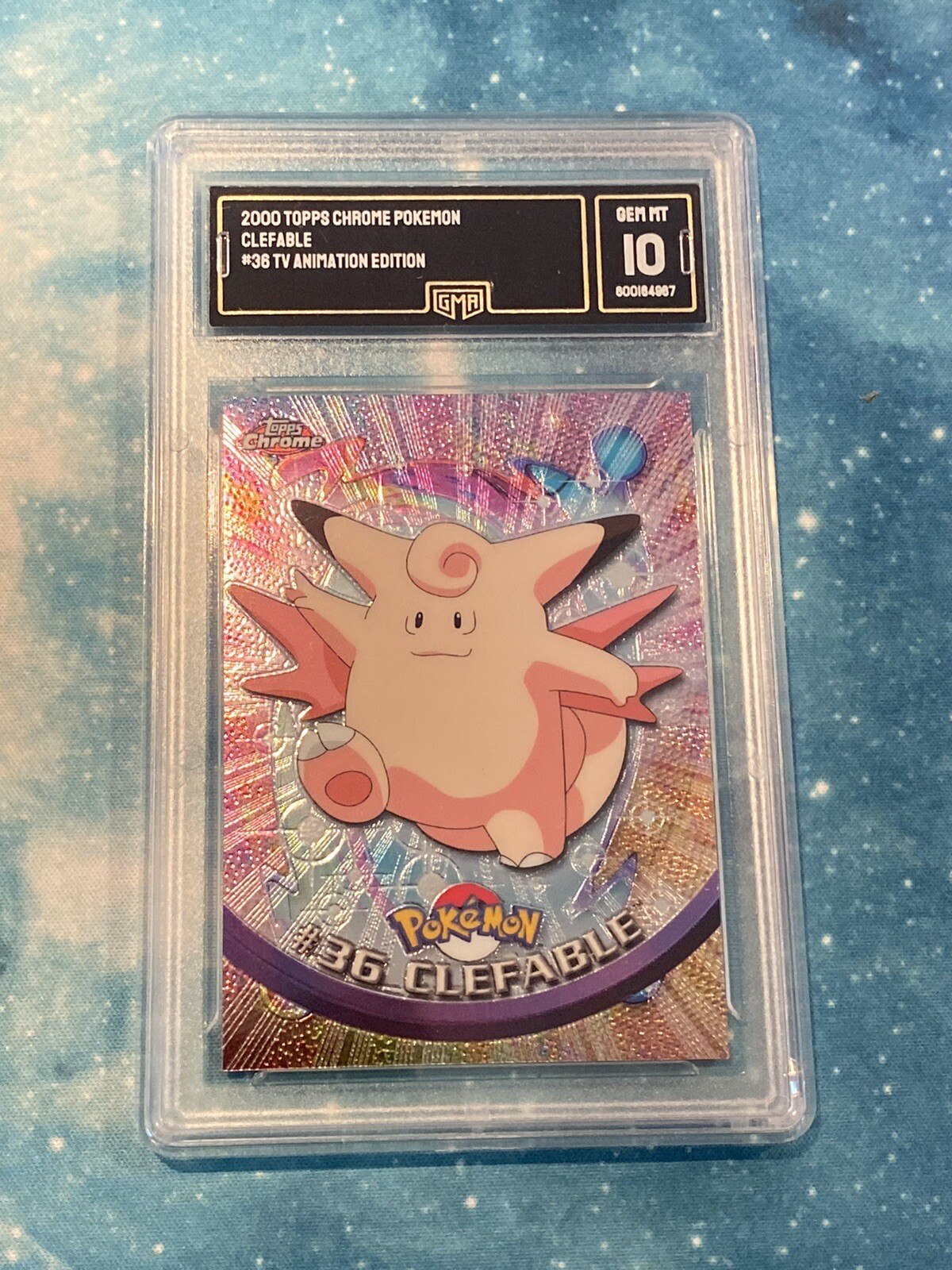Pokemon Topps Chrome Clefable GMA 10 #36 T.V. Series 1 Holo Foil Low ...