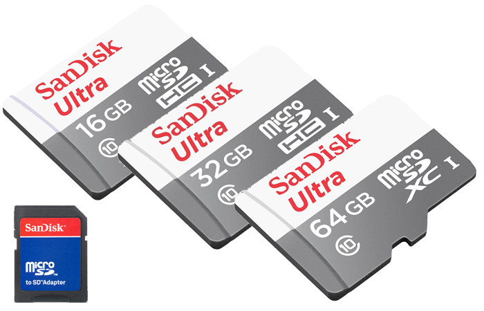 MicroSD Card SanDisk Ultra 32GB With SD Adapter - 100MB/s Speed Class ...
