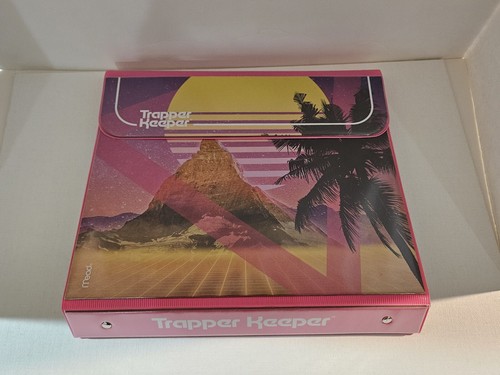 Mead ~ Trapper Keeper ~Pink~Sunset Mountain Palm Tree~Includes 2 New ...