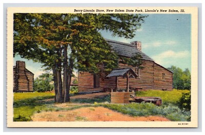 Postcard: IL Berry-Lincoln Store, Lincoln's New Salem, Illinois ...