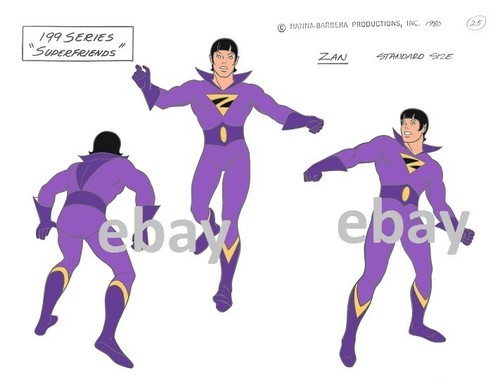 Super Friends WONDER TWINS - ZAN MODEL SHEET PRINT Hanna Barbera ...