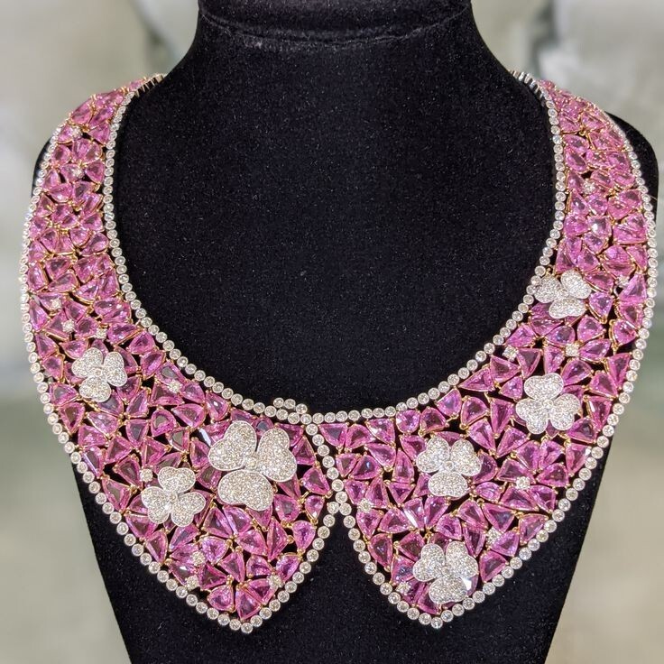 Lab Burma Ruby Collar Necklace 925 Fine Silver Red Carpet Jewellery For ...