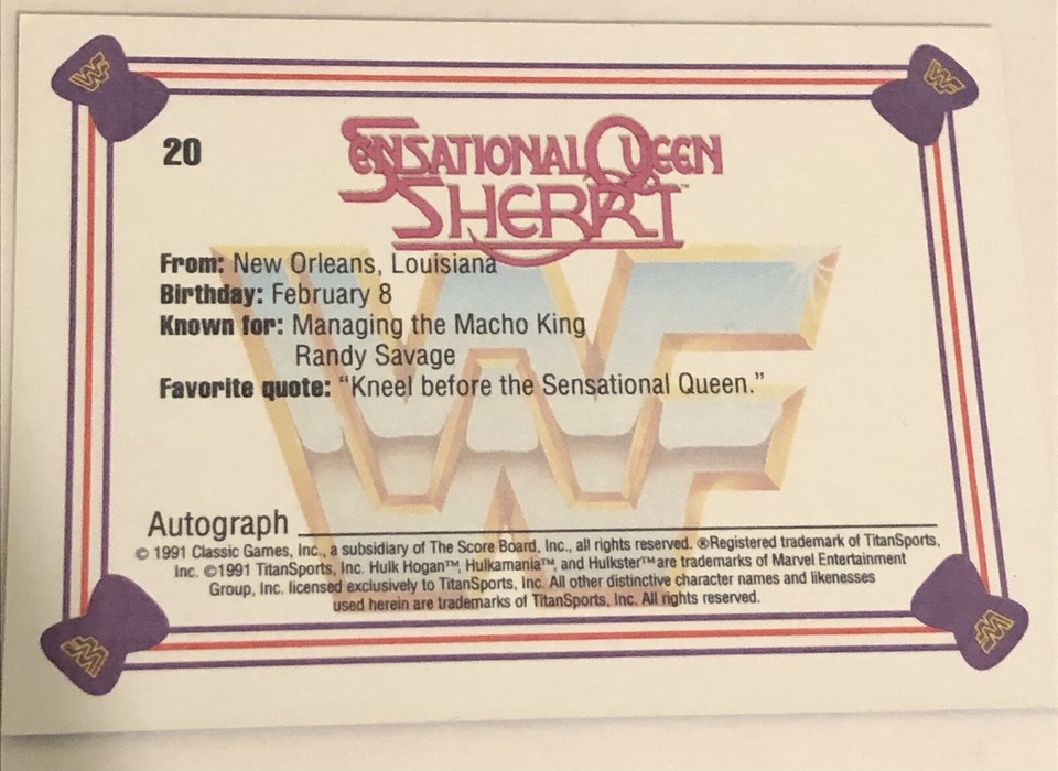 Sensational Queen Sherri WWF Trading Card World Wrestling Federation ...