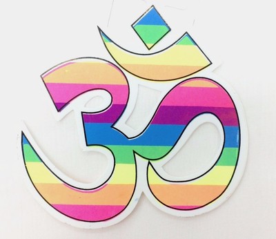 Bright Coloured Large Aum Sticker Adhesive Sticker Hindu Religious ...