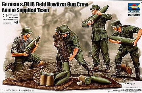 Trumpeter German Field Howitzer Carrying Crew Figure Set (4) - Plastic ...