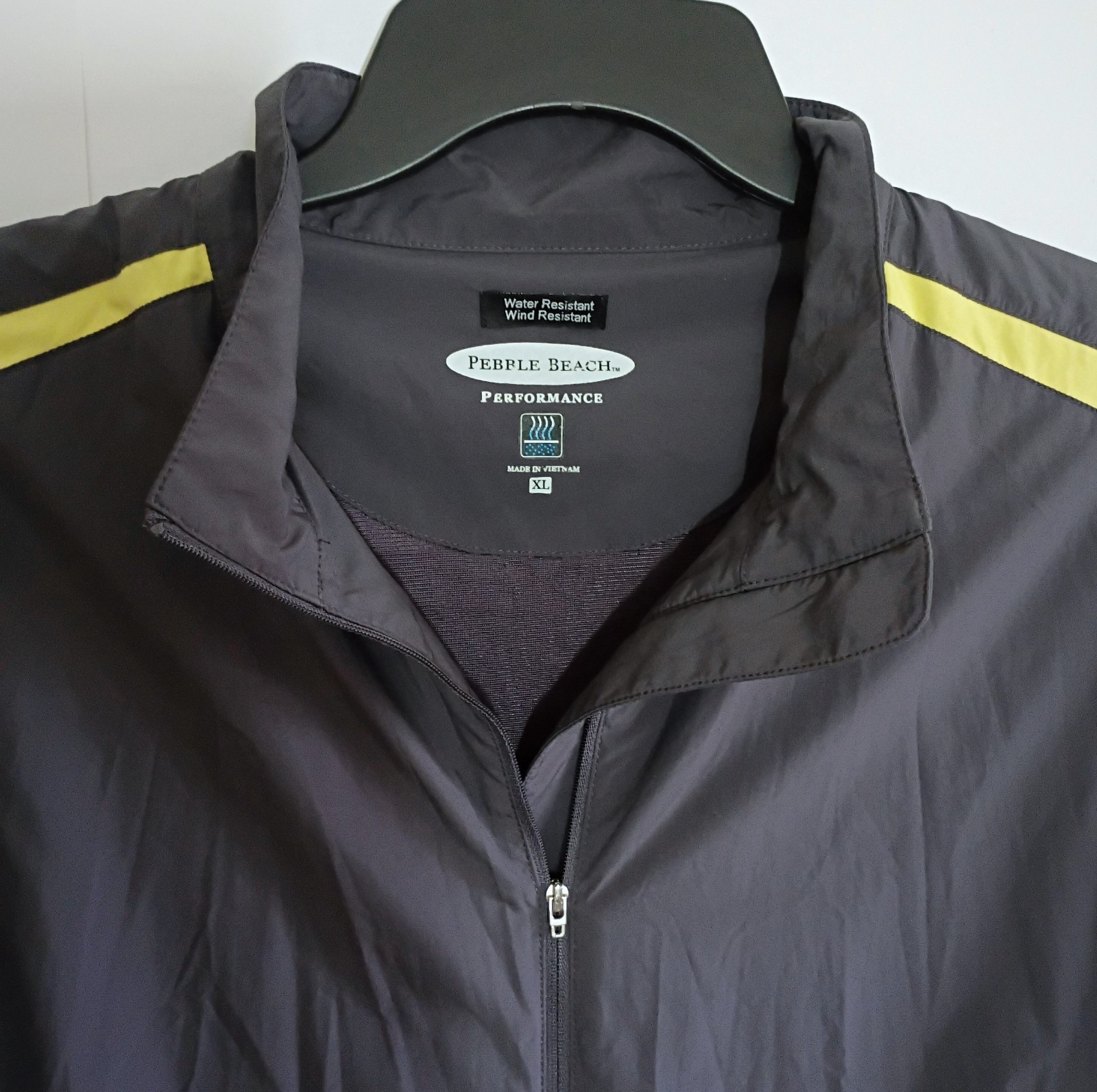 Pebble Beach Performance Full Zip Mens Golf Jacket Sz XL Black Wind ...