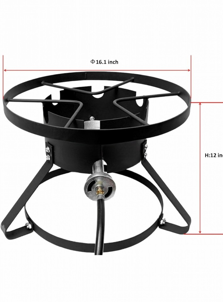 Round Propane Stove Burner CSA Regulator 65,000 BTU Burner Outdoor Camp ...