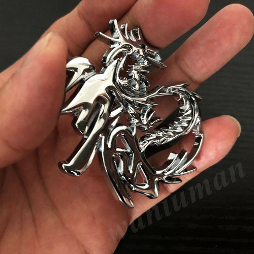 3D Metal Chrome Chinese Dragon Character Car Badge Sticker Decals~ | eBay