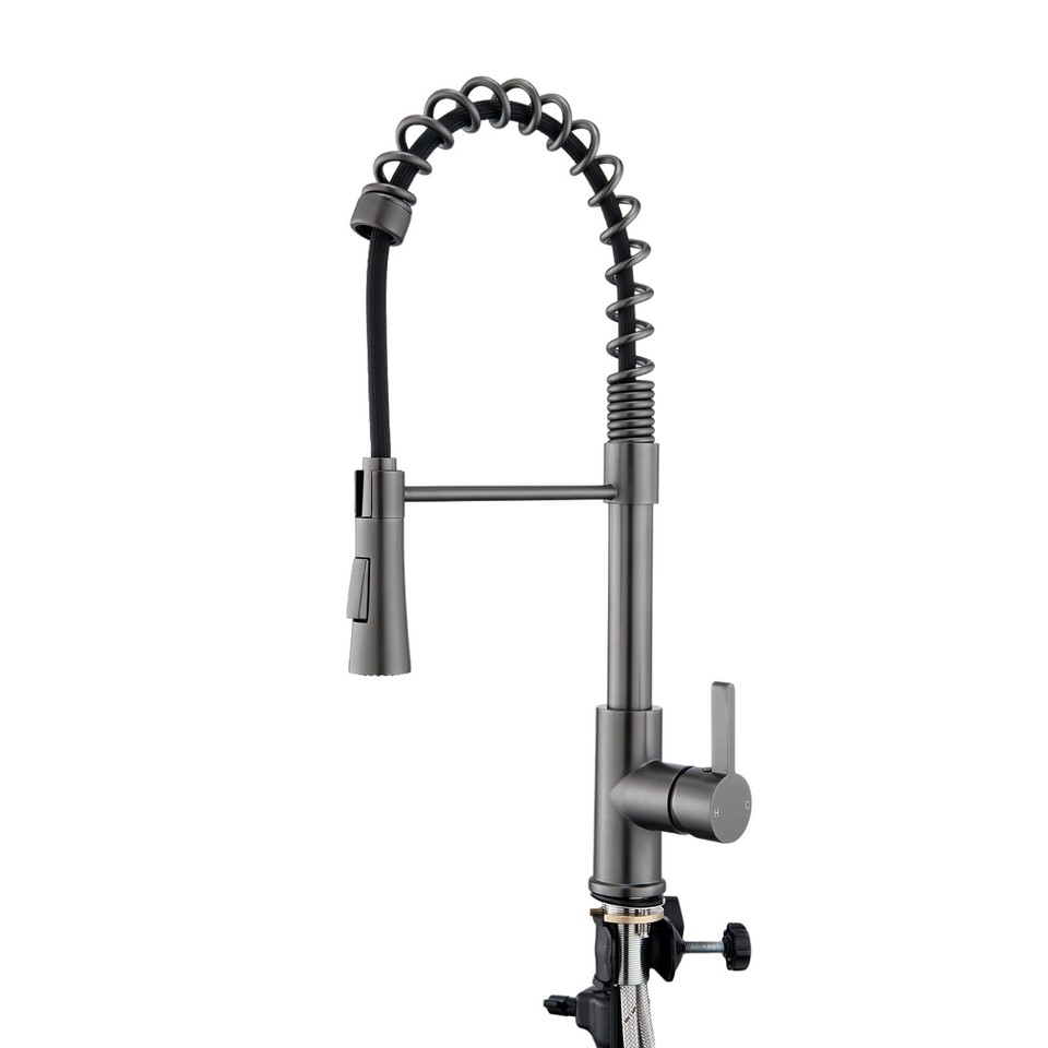 Glacier Bay 33 in. Drop-In Single Bowl SINK Gunmetal Black & Spring ...
