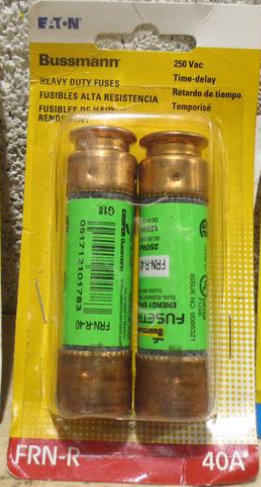 Bussmann 40A Heavy Duty Cartridge Fuse BP/FRN-R-40 | eBay