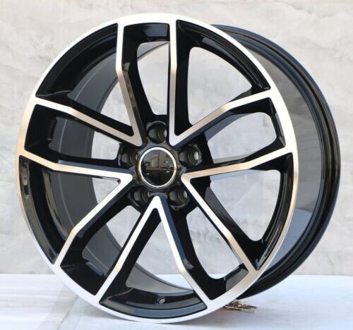 19" WHEELS FOR AUDI TT Q3 A4 A5 S4 S5 19x8.5 5x112 +35 BLACK MACHINE ...
