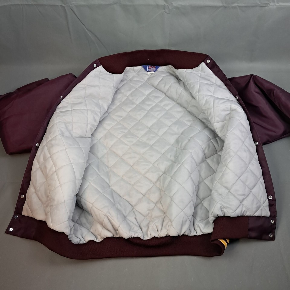 Vintage ASW Mens Satin Jacket Size X-Large Button Snap Quilt Lined ...