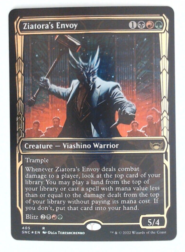 MTG Bling - Gilded Foil Showcase - Ziatora's Envoy 405 - New Capenna ...