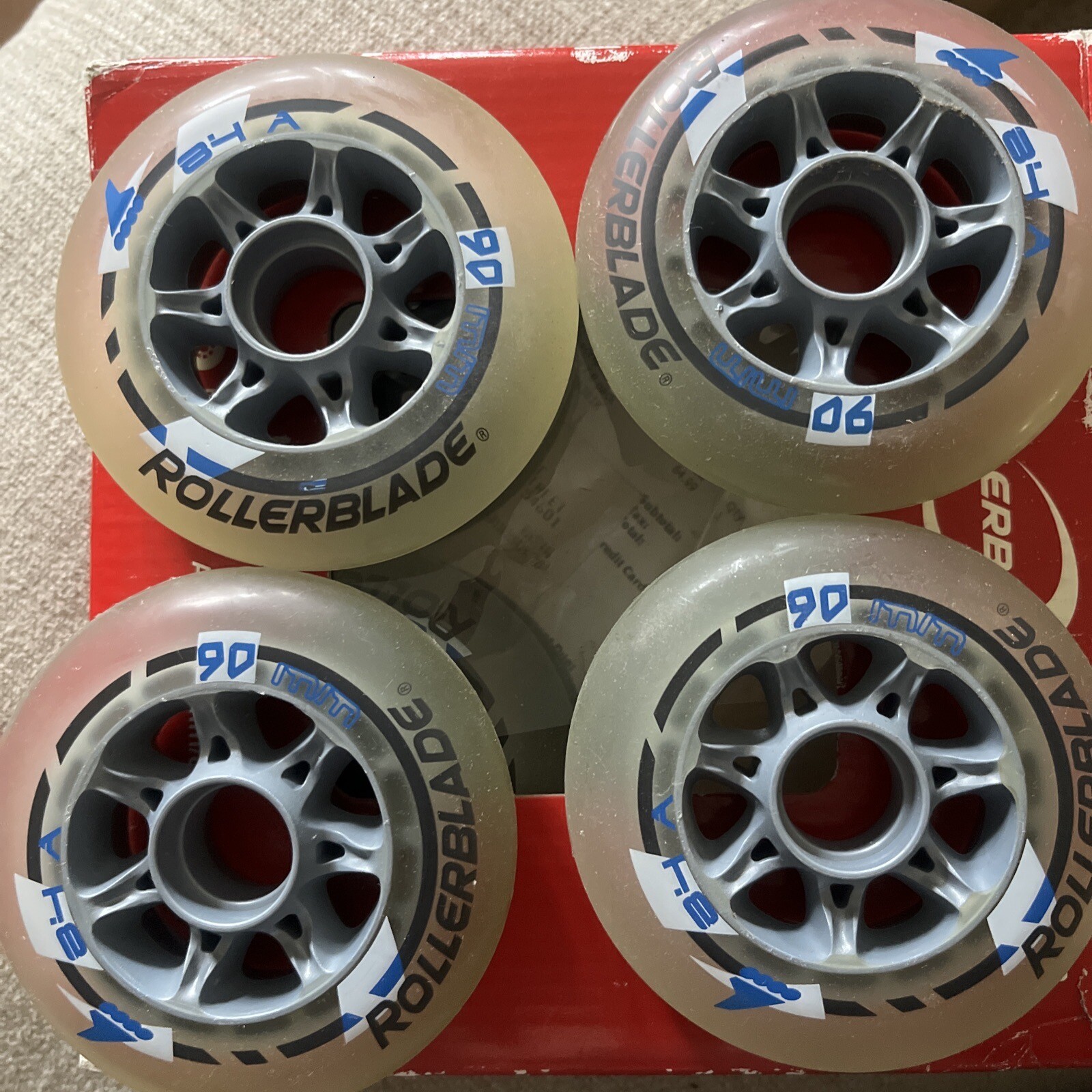 New In Box Rollerblade Active 90mm 84A Replacement Wheels Set of 8 ...