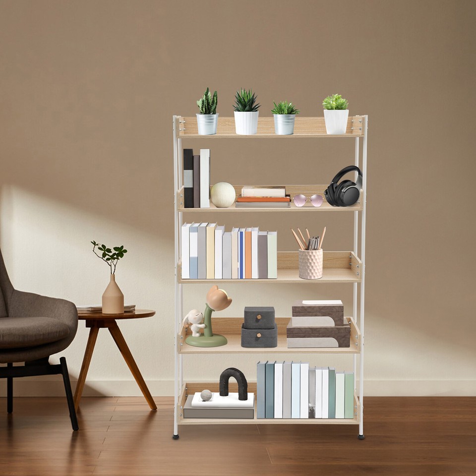 Modern 5-tier Book Shelf Storage Units Bedroom Kitchen Organizer ...