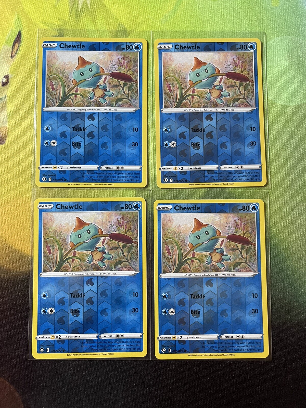 Pokemon - Chewtle 026/072 A Reverse Holo Shining Fates Pack Fresh ...