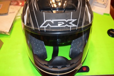 AFX FX-20Y FULL FACE HELMET Silver/BlackWhite GRAPHICS SIZE Large 21 5/ ...
