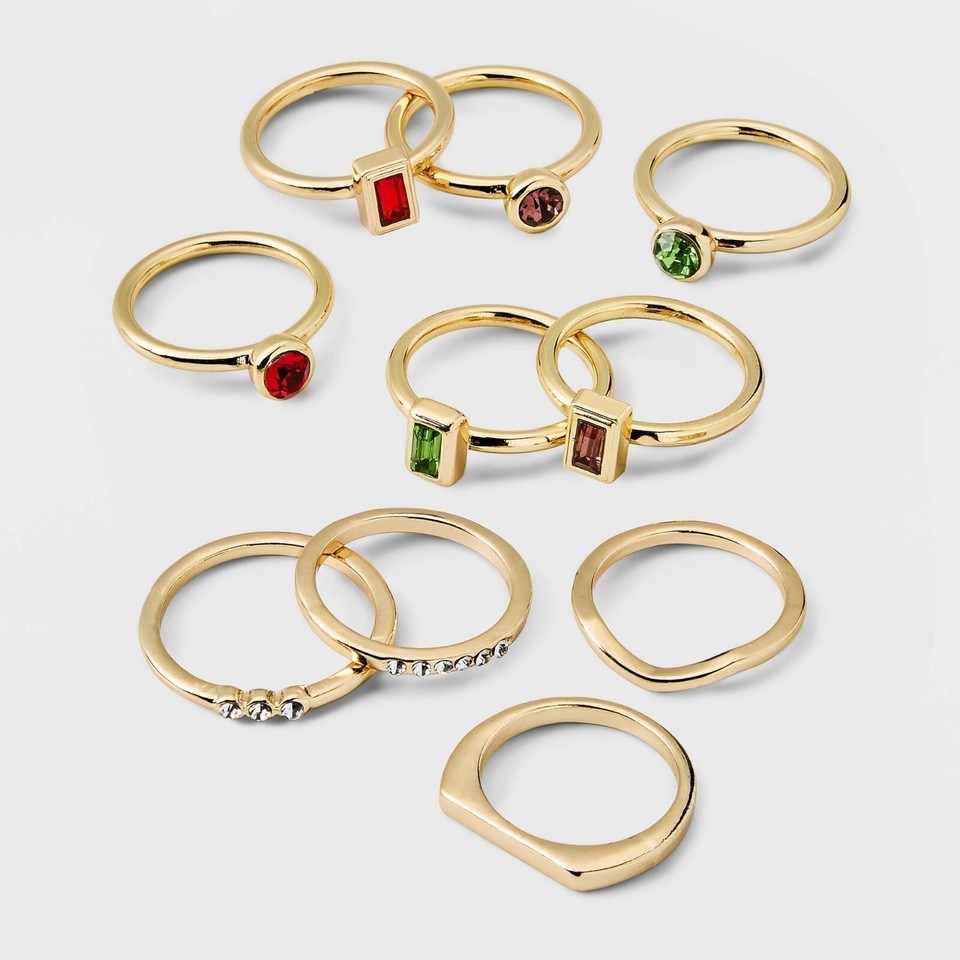 Gold and Silver Wild Fable Ring Set 10pc. Multiple Styles. Choose your ...