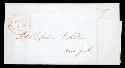 1846 STAMPLESS FL RED APALACHICOLA FLORIDA CDS TO NEW YORK FANCY X | eBay